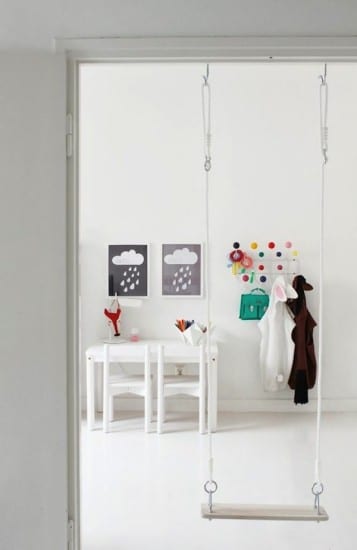 Ideas de decoración infantil: columpios en la habitación