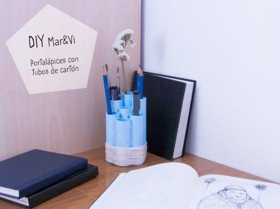 Portalápices Con Tubos De Cartón Pequeocio