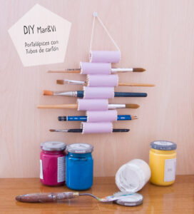 Portalápices Con Tubos De Cartón Pequeocio