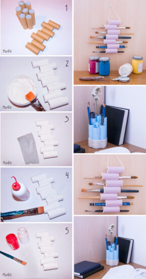 Portalápices Con Tubos De Cartón Pequeocio