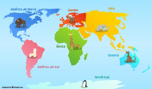 Mapa Mundial De Los Siete Continentes Archivo Imagenes Vectoriales Images