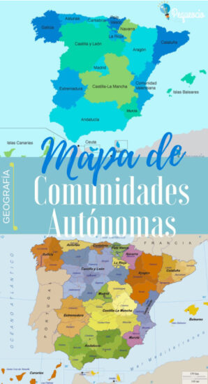 Mapa de Comunidades Autónomas para imprimir - Pequeocio