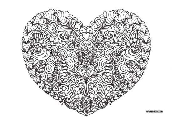 30 dibujos de San Valentín para colorear - Pequeocio