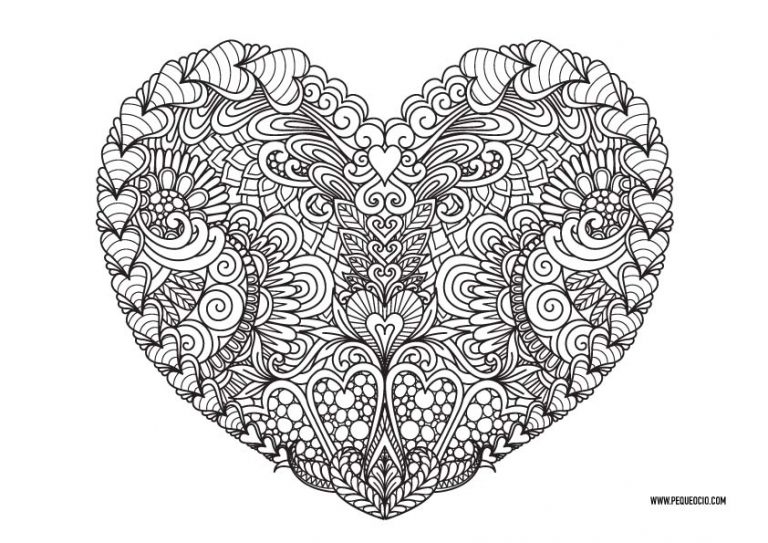 30 dibujos de San Valentín para colorear - Pequeocio
