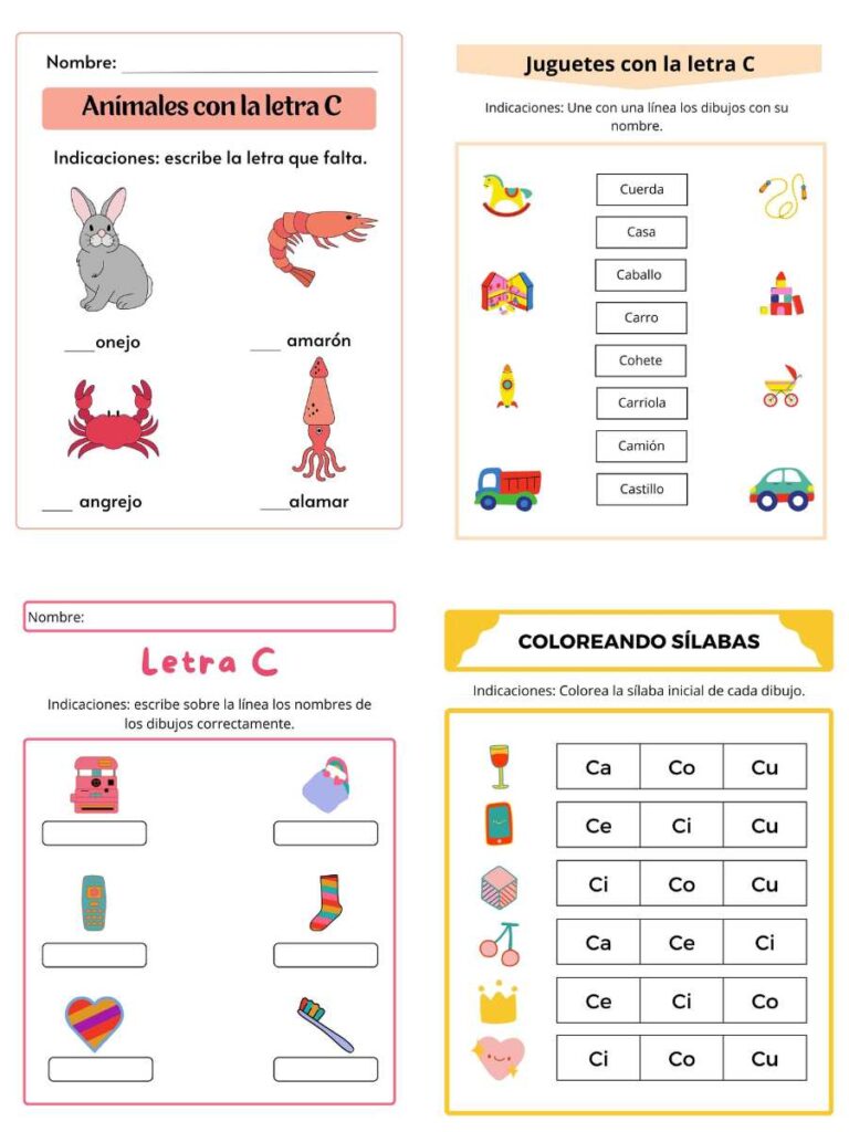 Palabras con C: 200 Ejemplos, ortografía y actividades divertidas ...